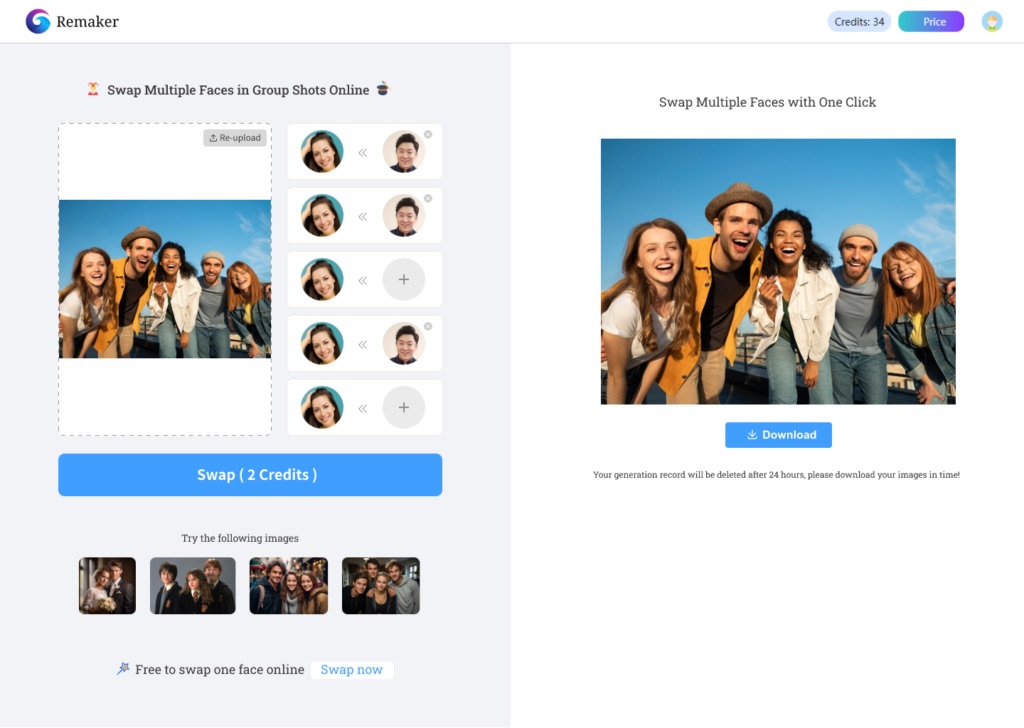 Multiple Face Swap Online Free