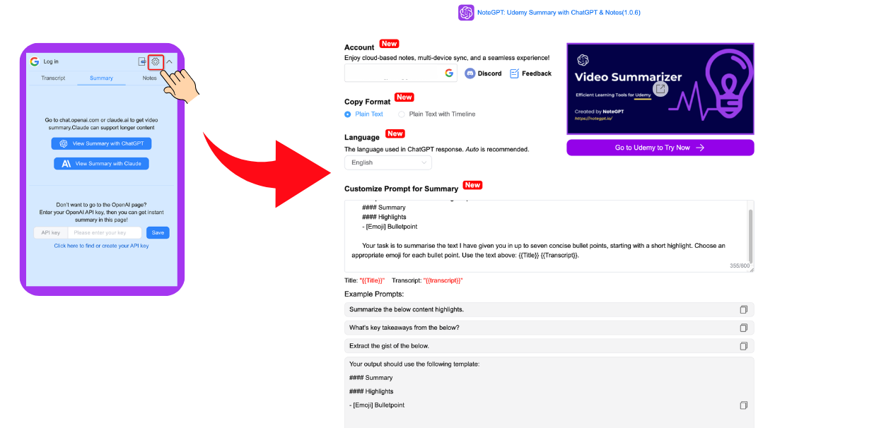 How to use NoteGPT: Udemy Summary with ChatGPT & Notes