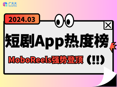 3月最新短剧应用App热度榜丨MoboReels登顶，中文在线又一款产品进入前十