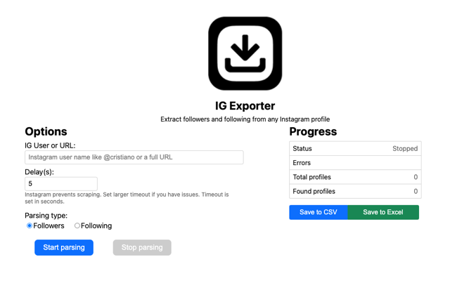 IG Exporter 1 Free IG Follower Export Tool