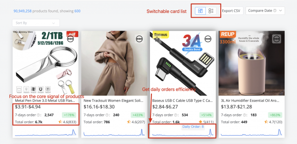 Card list optimization