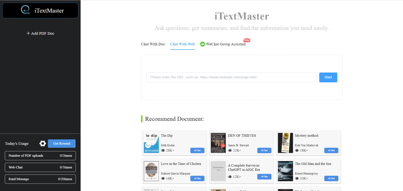 iTextMaster - AI driven text analysis, summarization, and chat tools
