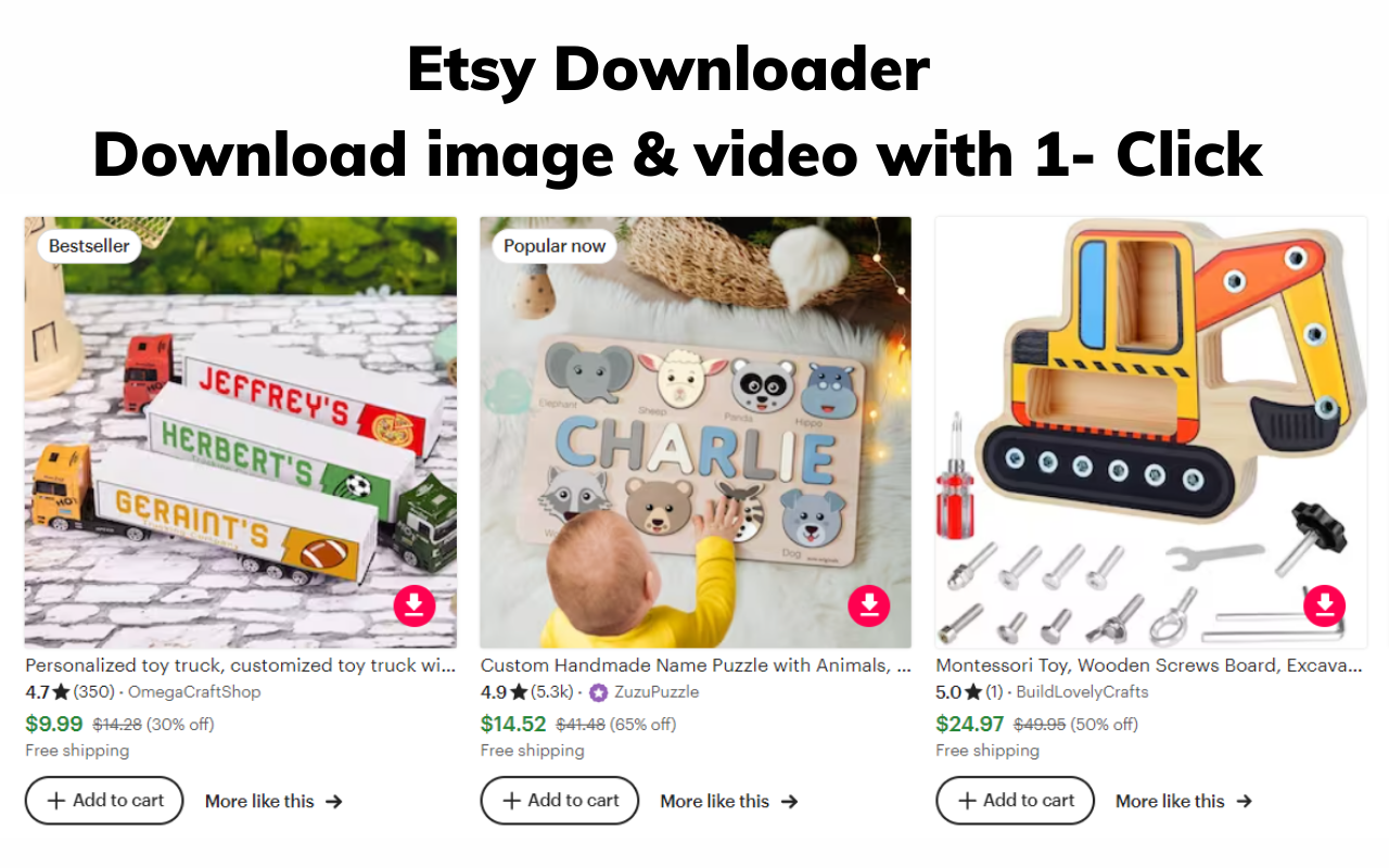 Etsy Downloader - Download and Save Etsy Video and Image