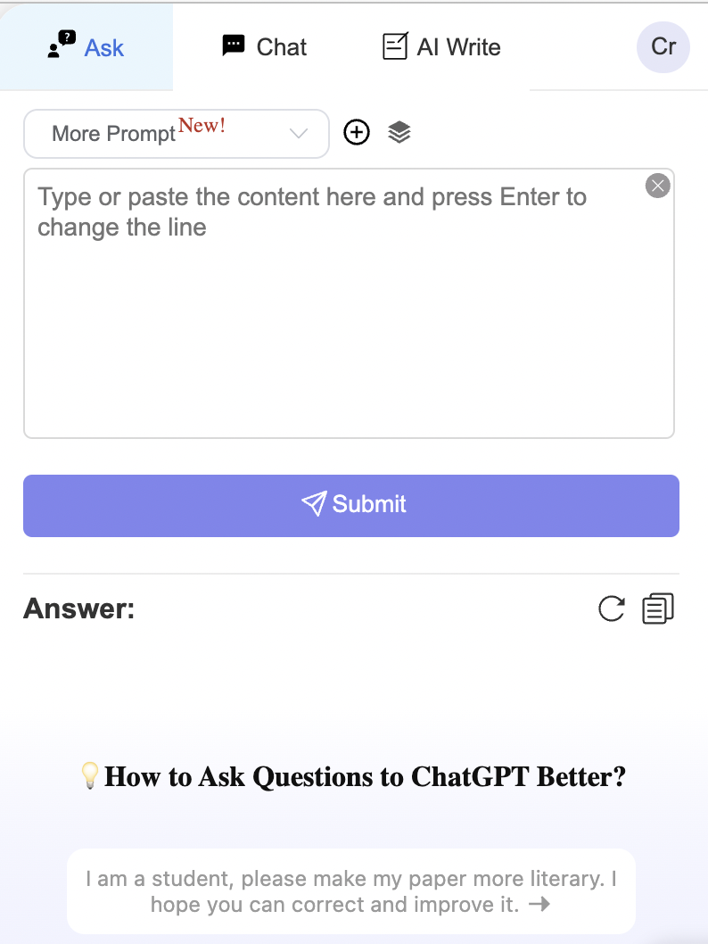 User Guide for AI Assistant - OpenAI ChatGPT SideBar